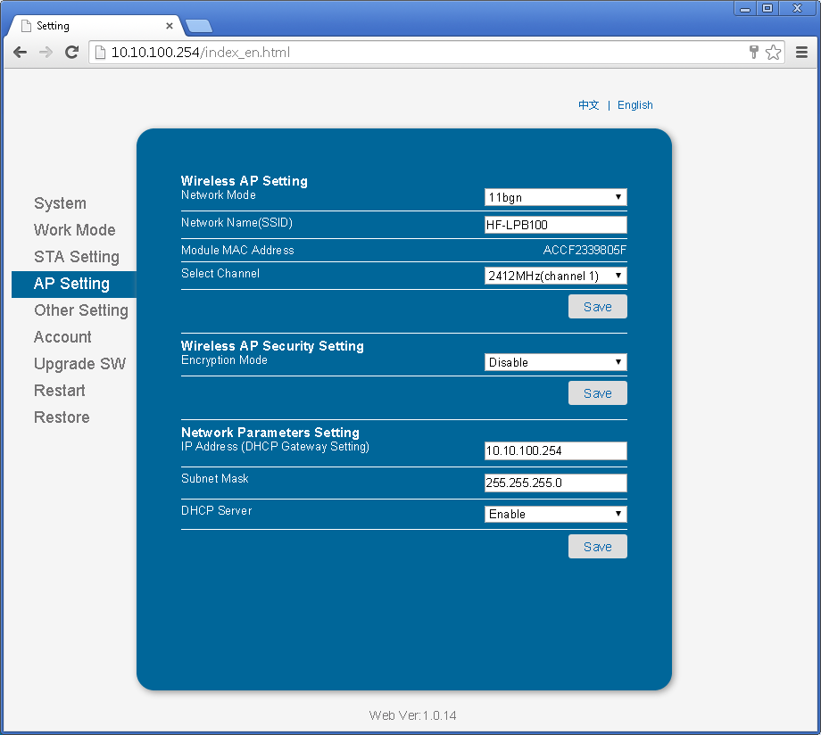 Arduino Wifi With Hi Flying HF-LPT100 / USR-WIFI232-T